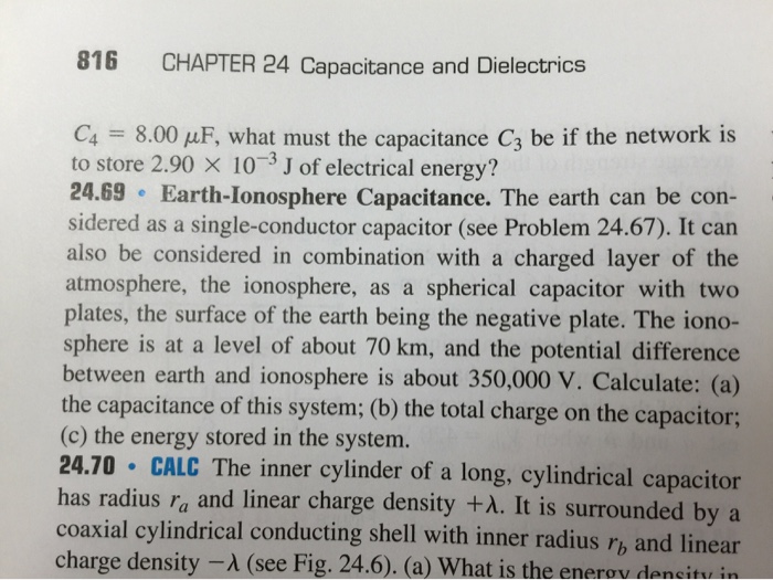 24.69 . Earth-Ionosphere Capacitance. The earth can | Chegg.com