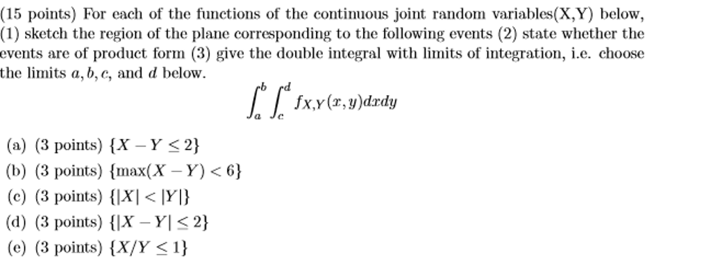 For each of the functions of the continuous joint | Chegg.com