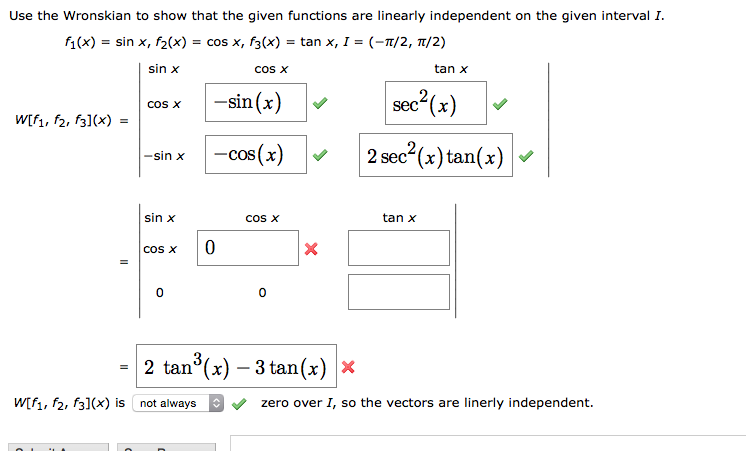 Solved Use the Wronskian to show that the given functions | Chegg.com