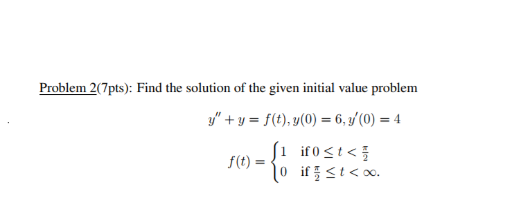 Solved Find the solution of the given initial value problem | Chegg.com