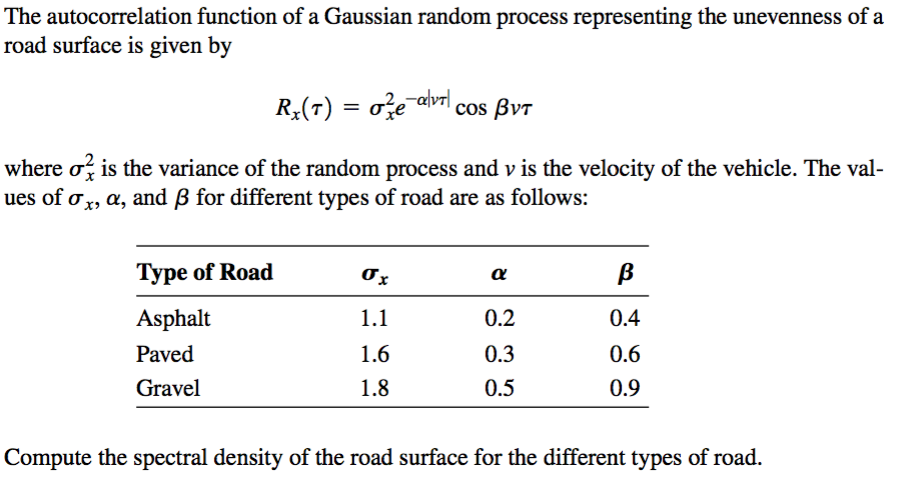 The autocorrelation function of a Gaussian random | Chegg.com