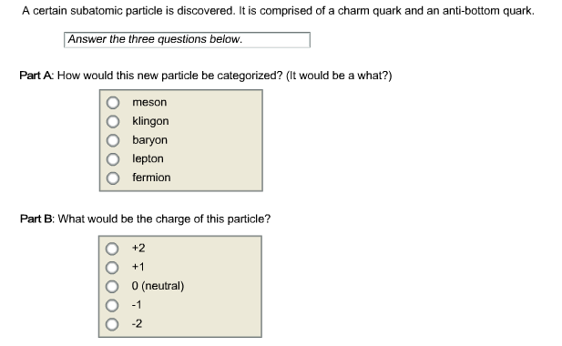 Solved A certain subatomic particle is discovered. It is | Chegg.com
