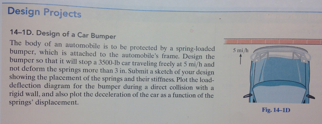 Solved Design of a Car Bumper The body of an automobile is | Chegg.com