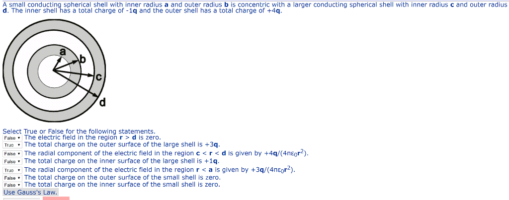 Solved A small conducting spherical shell with inner radius | Chegg.com