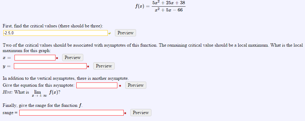 Solved 5c2 + 25x 38 f(x)--2 a2 +5x - 66 +52 -66 First, find | Chegg.com