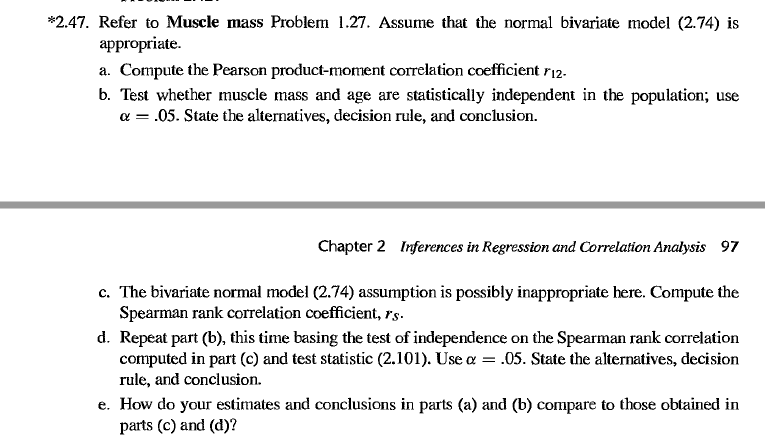 Solved 1.27. Muscle mass. A person's muscle mass is expected | Chegg.com