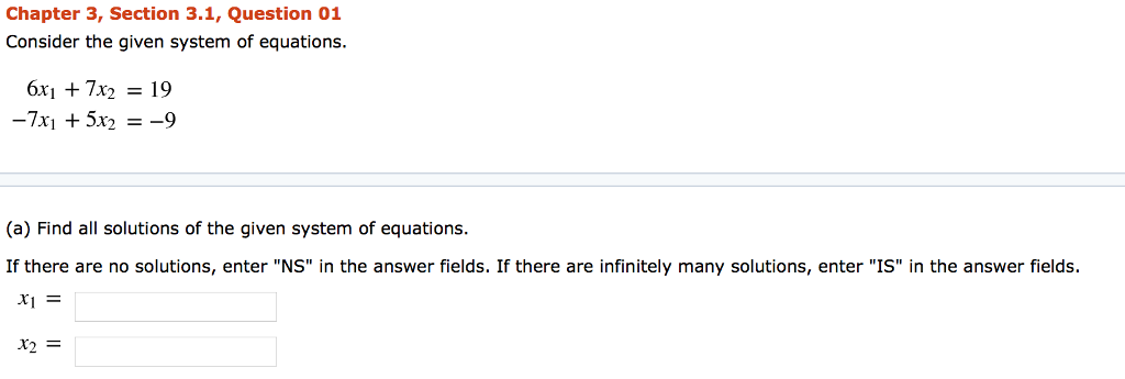 Solved Consider the given system of equations. 6x_1 + 7x_2 = | Chegg.com