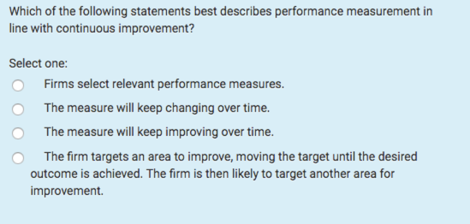 Solved Which of the following statements best describes | Chegg.com