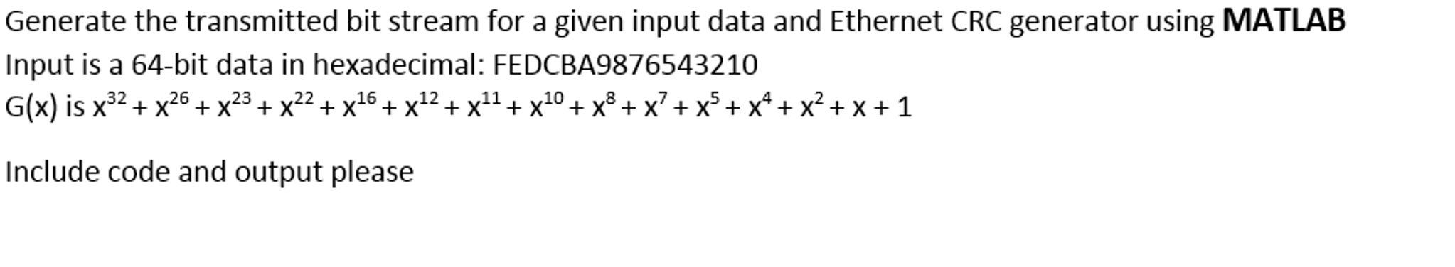 Generate the transmitted bit stream for a given input | Chegg.com