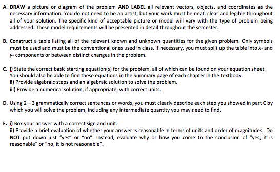 Solved A. DRAW a picture or diagram of the problem AND LABEL | Chegg.com