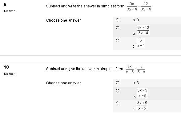 Solved Choose one answer. Choose one answer. Add and write | Chegg.com