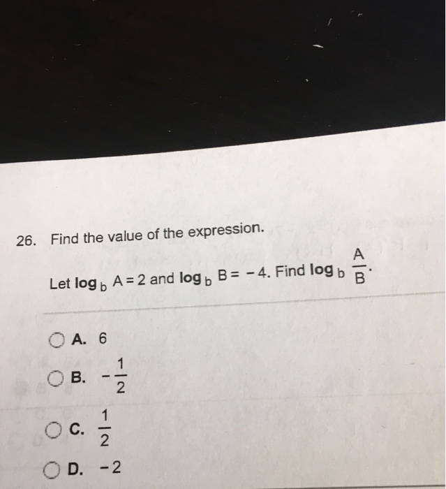 Solved Find the value of the expression. Let log_b A = 2 | Chegg.com