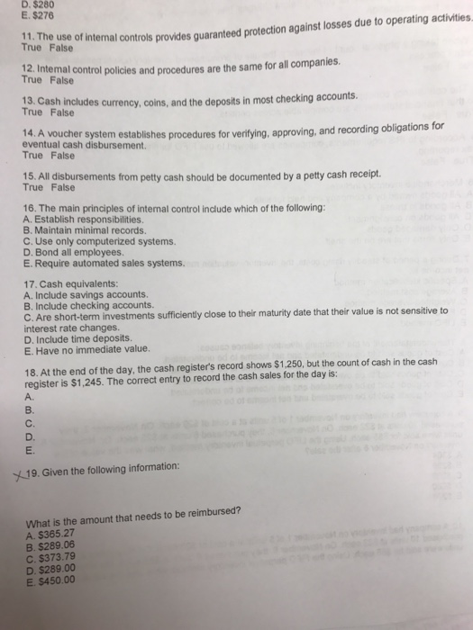 Solved Internal control policies and procedures are the same | Chegg.com