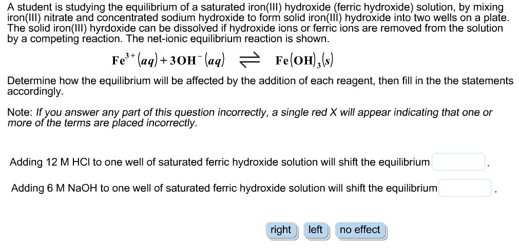 Solved A student is studying the equilibrium of a saturated | Chegg.com