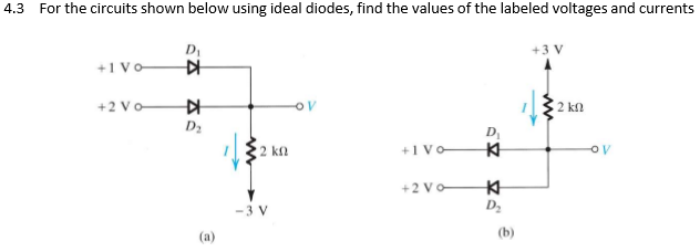 Solved For the circuits shown below using ideal diodes, find | Chegg.com