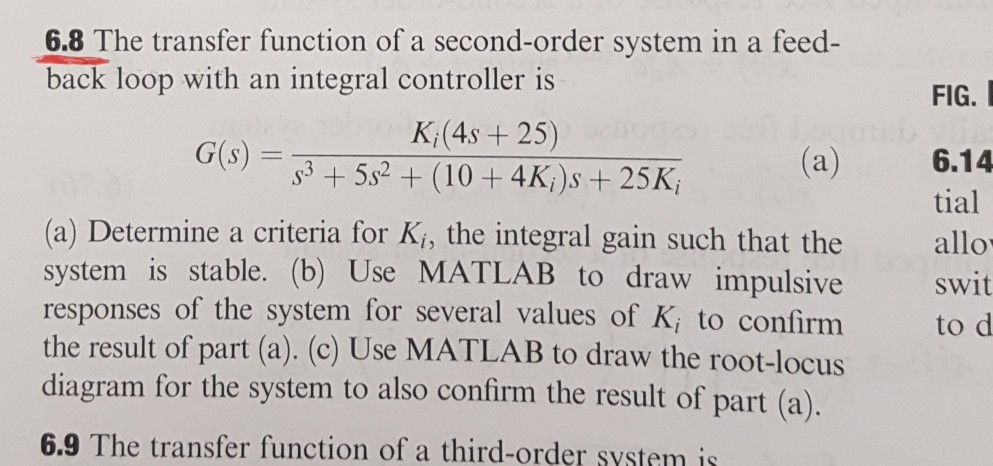 Solved 6.8 The transfer function of a second-order system in | Chegg.com