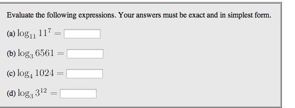 Solved Evaluate the following expressions. Your answer must | Chegg.com
