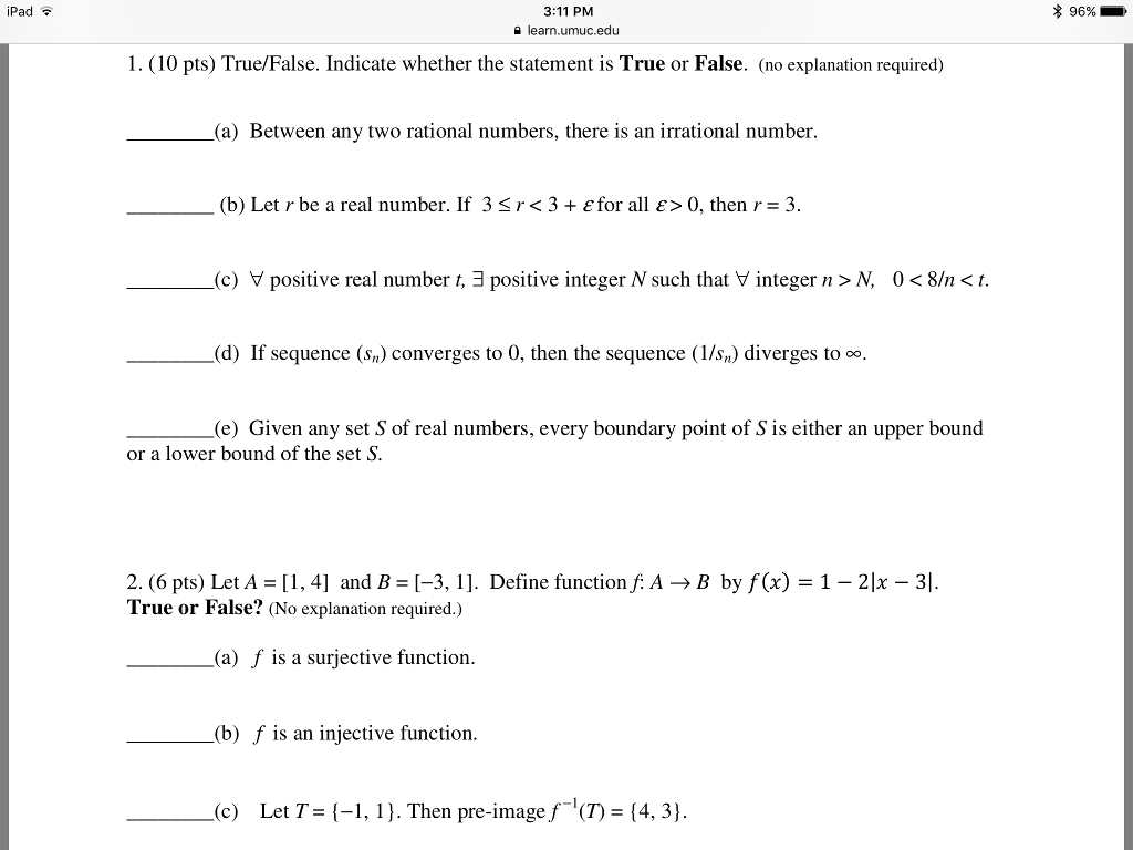 Solved 1. True / false. Indicate whether the statement is | Chegg.com Solved 1. True / false. Indicate whether the statement is | Chegg.com