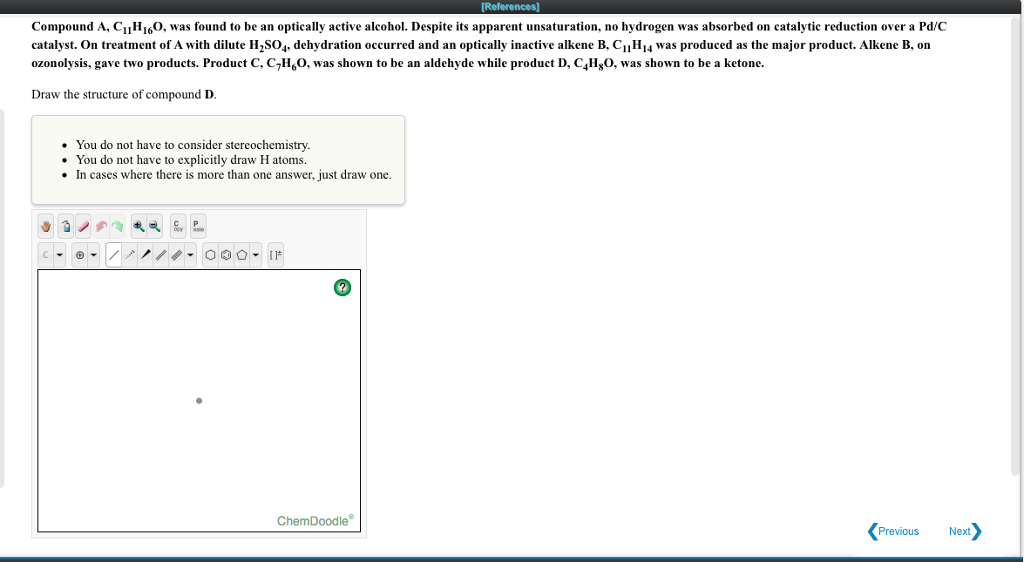 Solved: [References] Compound A, CIH16, As Found To Be An ... | Chegg.com