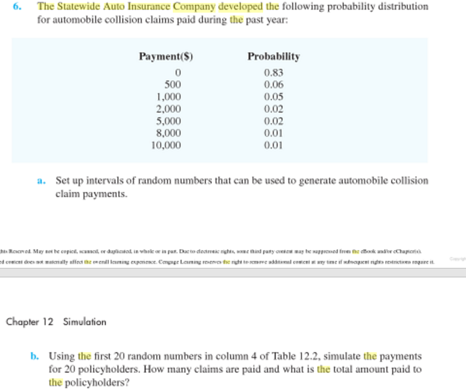 The Statewide Auto Insurance Company developed the | Chegg.com