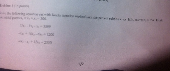 Solved Solve the following equation set with Jacobi | Chegg.com