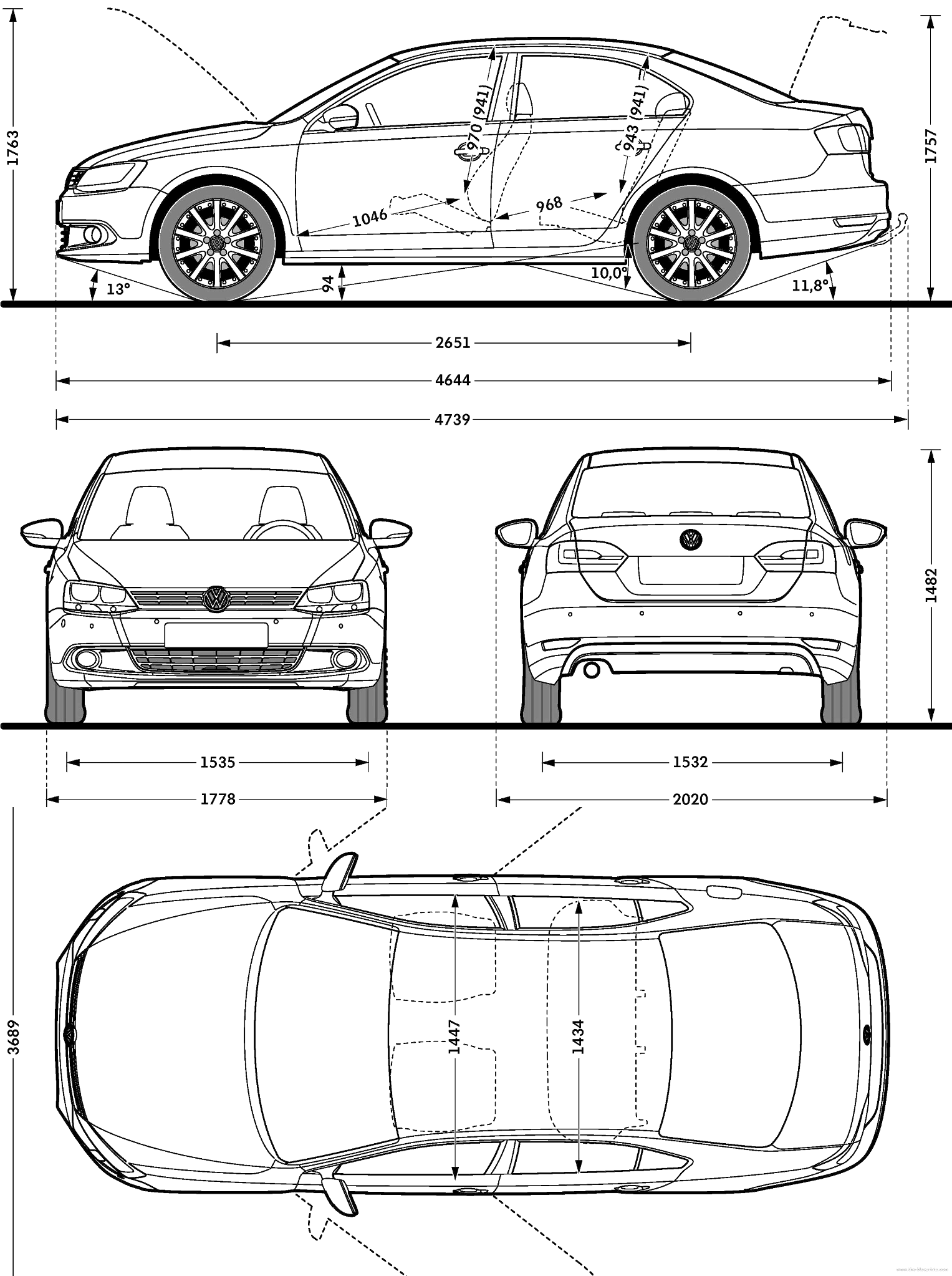 Find the blueprint and turning diameter of a car from | Chegg.com