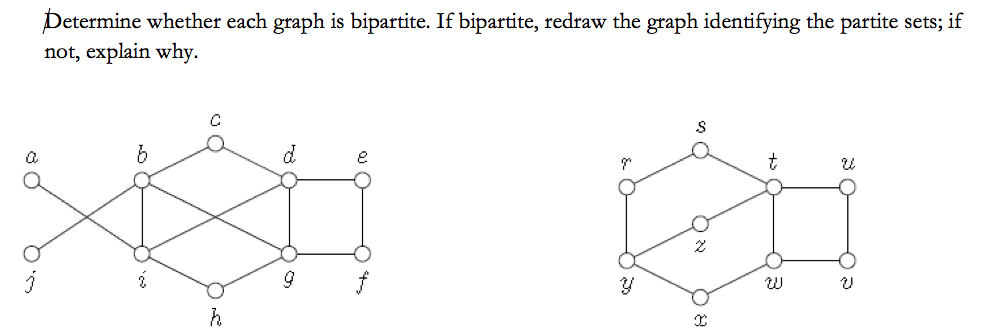 Solved Dealing with bipartite graphs. seems that the first | Chegg.com