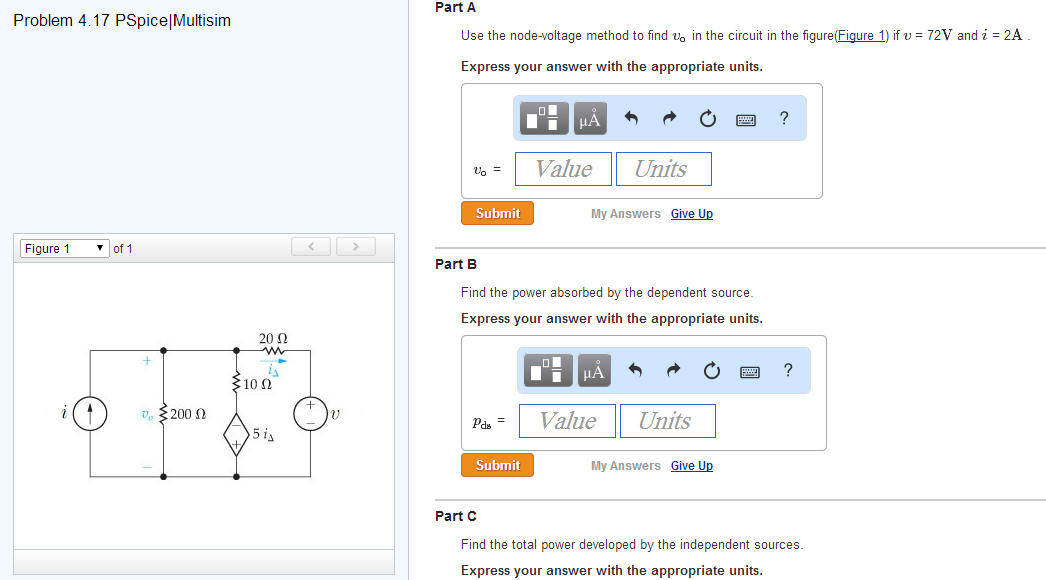 Solved: PSpice|Multisim Use The Node-voltage Method To Fin... | Chegg.com