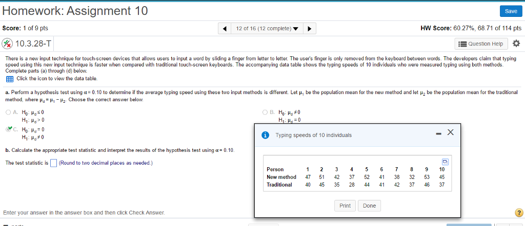Solved Homework: Assignment 10 Save Score: 1 of 9 pts HW | Chegg.com