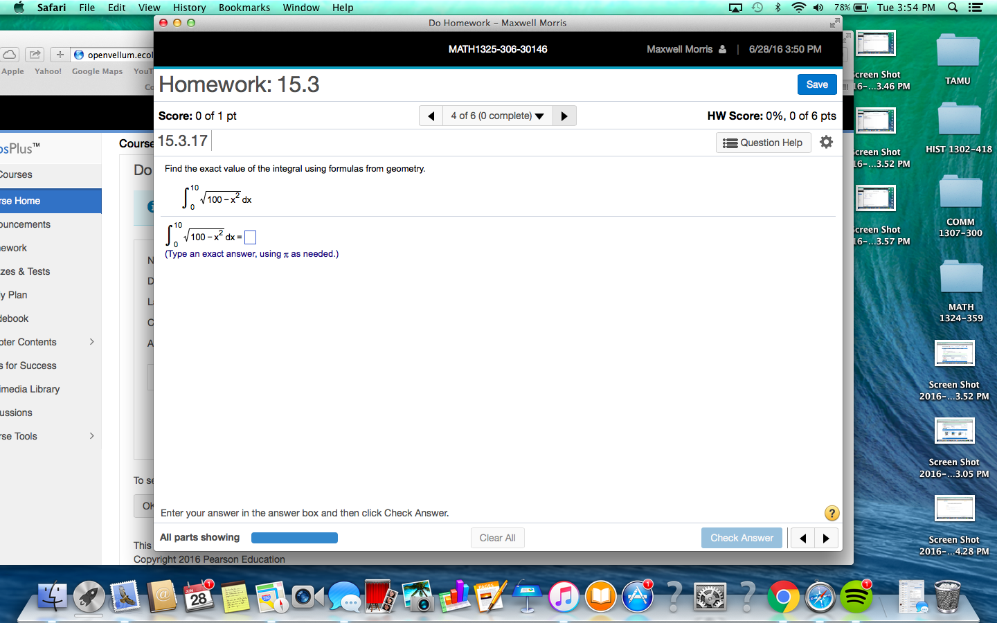 Solved Find the exact value of the integral using formulas | Chegg.com
