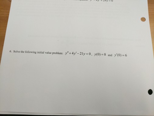Solved Solve the following initial value problem: y" + 4y' - | Chegg.com