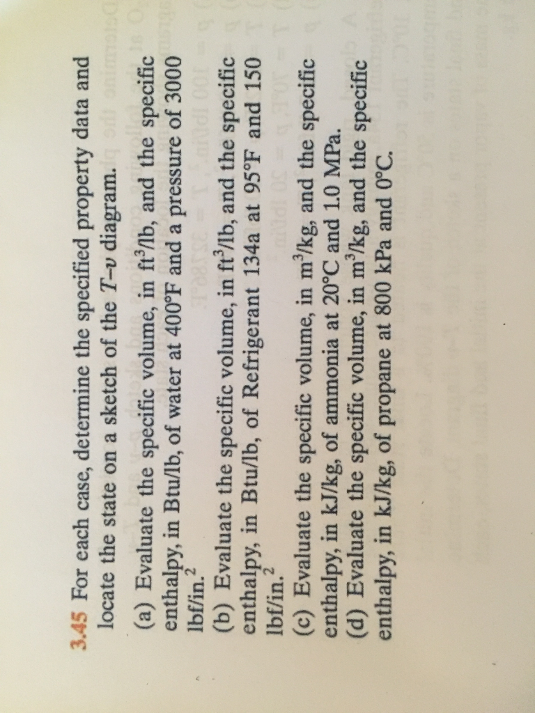 Solved For each case, determine the specified property data | Chegg.com