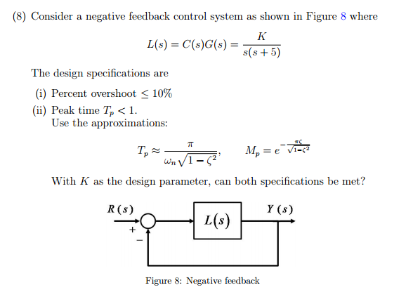 Solved Consider a negative feedback control system as shown | Chegg.com