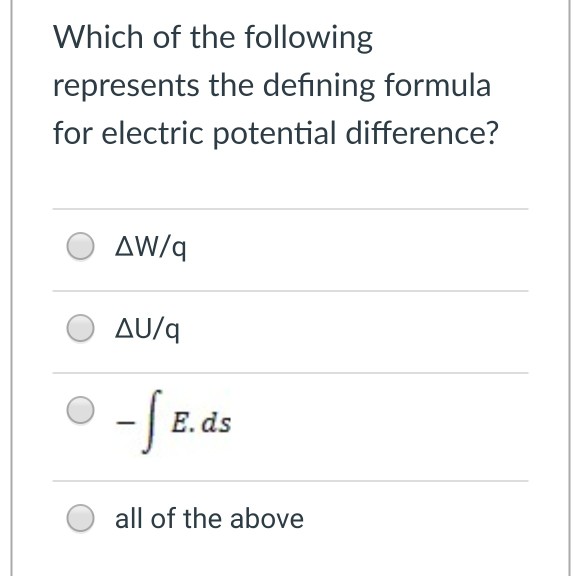 Solved Which of the following represents the defining | Chegg.com