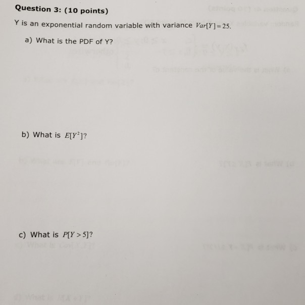 Solved Question 3 10 Points Is An Exponential Random 8542