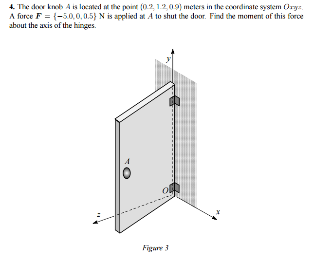Solved 4. The door knob A is located at the point (0.2, | Chegg.com