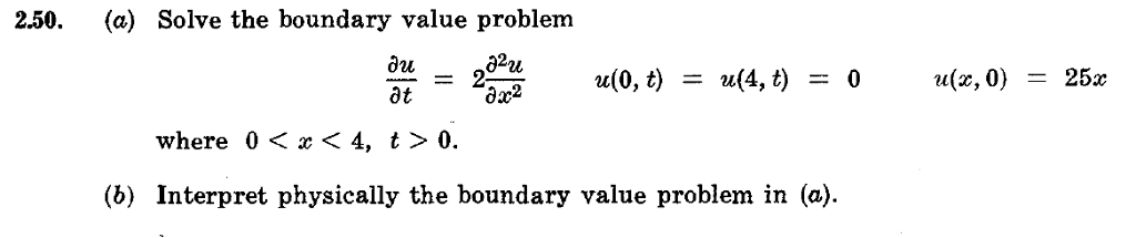 Solved 2.50, (a) Solve the boundary value problem u(x, where | Chegg.com