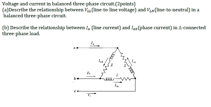 Solved Voltage and current in balanced three-phase circuit. | Chegg.com