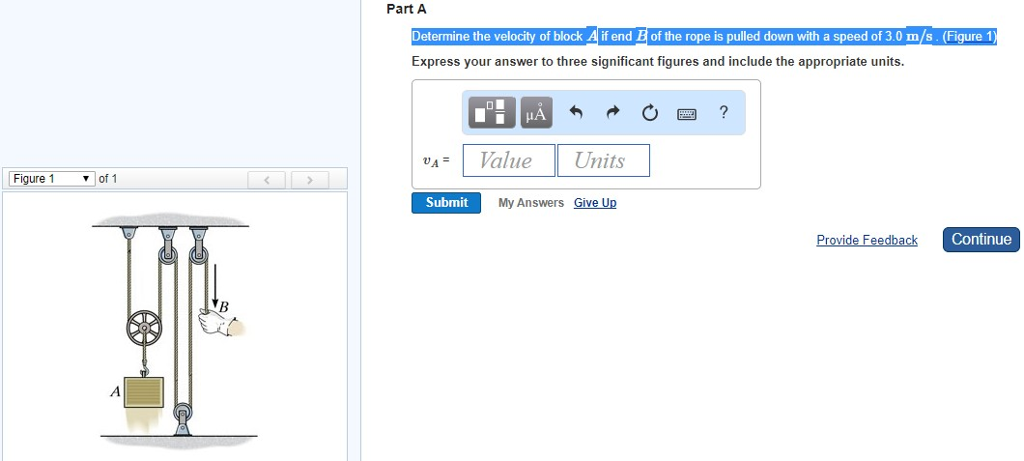 Solved Part A Determine the velocity of block A if end B of | Chegg.com