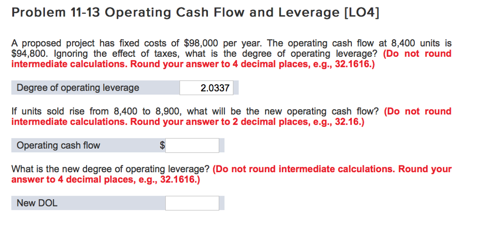 Solved Problem 11-13 Operating Cash Flow and Leverage [LO4] | Chegg.com