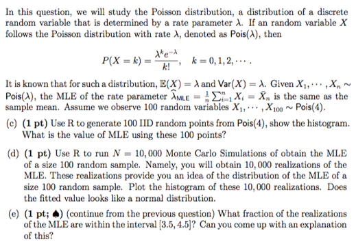 Solved In this question, we will study the Poisson | Chegg.com