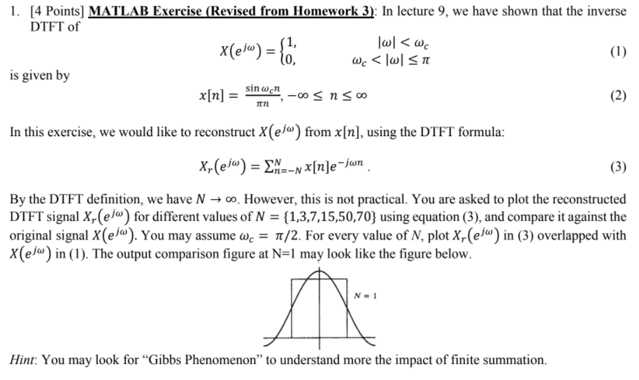 Solved 1. [4 Points] MATLAB Exercise (Revised from Homework | Chegg.com