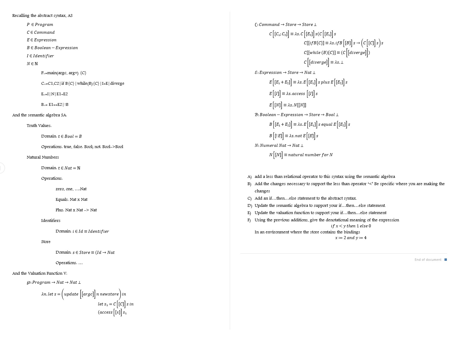 A question on function reduction, abstract syntax, | Chegg.com