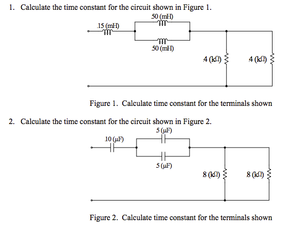 Solved Calculate the time constant for the circuit shown in | Chegg.com
