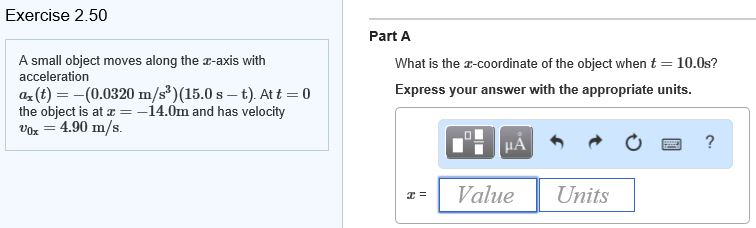 Solved A small object moves along the x-axis with | Chegg.com