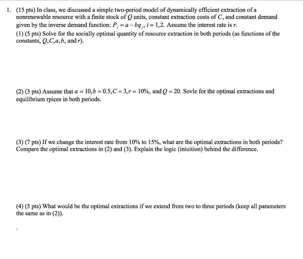 In class, we discussed a simple two-period model of | Chegg.com