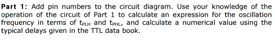 Solved Part 1: Add pin numbers to the circuit diagram. Use | Chegg.com