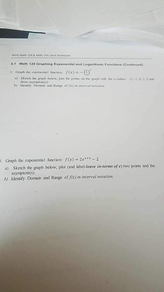 Solved W VU Math 129 & Math 155 nt workbook 5.1 Math 129 | Chegg.com