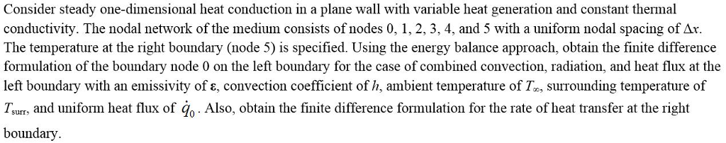 Solved Consider steady one-dimensional heat conduction in a | Chegg.com