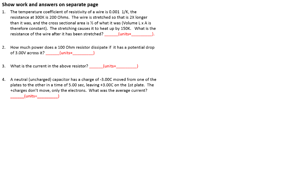 Solved The temperature coefficient of resistivity of a wire | Chegg.com